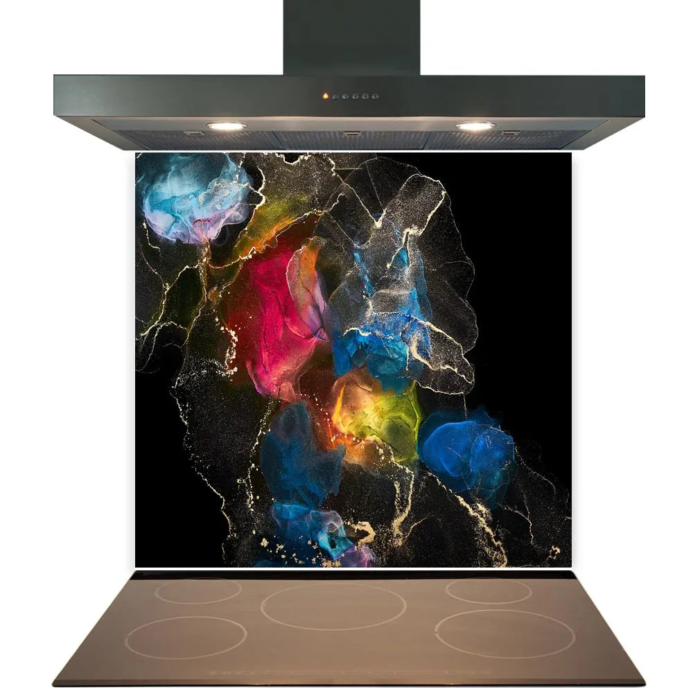 Black Deluxe Glass Splashback | Printed Image Glass Splashbacks
