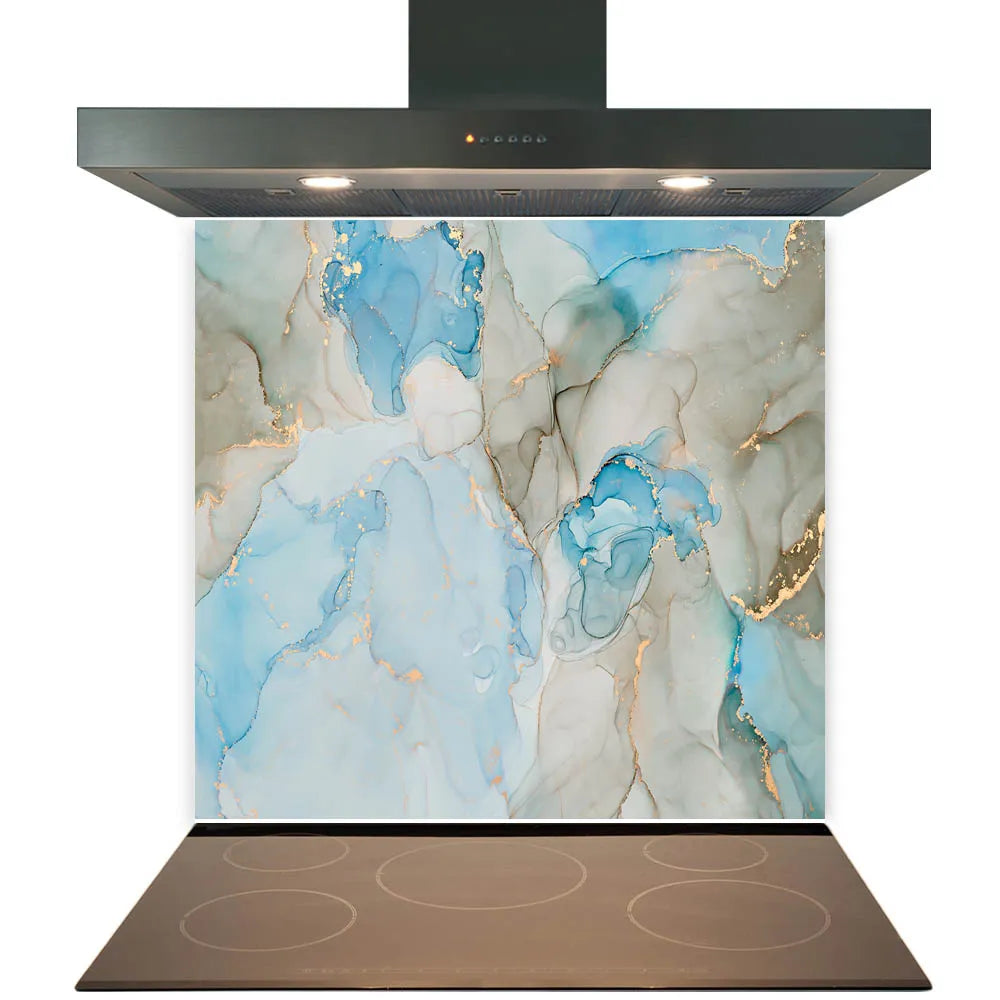 Light Blue Deluxe Glass Splashback | Printed Image Glass Splashbacks