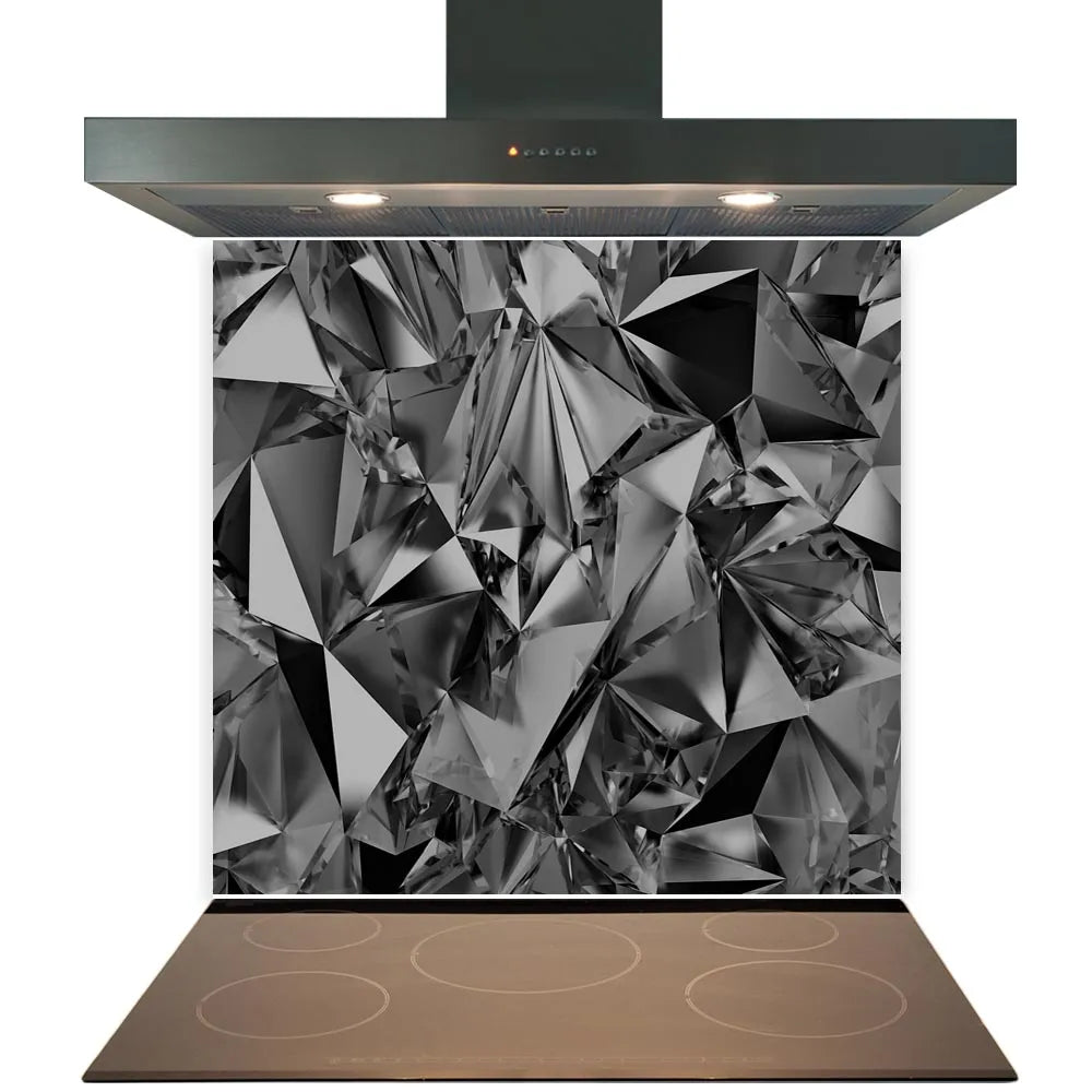 Black Crystal Glass Splashback | Printed Image Glass Splashbacks