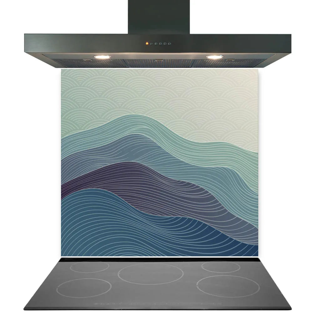 Blue Sea Glass Splashback | Printed Image Glass Splashbacks